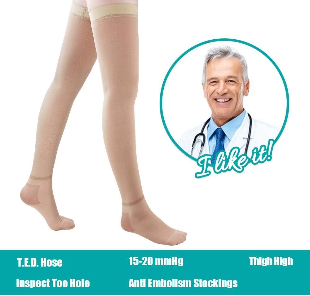 T.E.D. Anti Embolism Stockings Thigh High Knee High for Women Men 15-20 ...