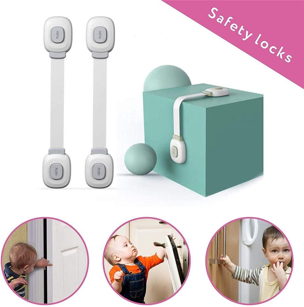 Child Safety Locks - Baby Proof Cabinet Strap Latch for Drawers, Closet ...