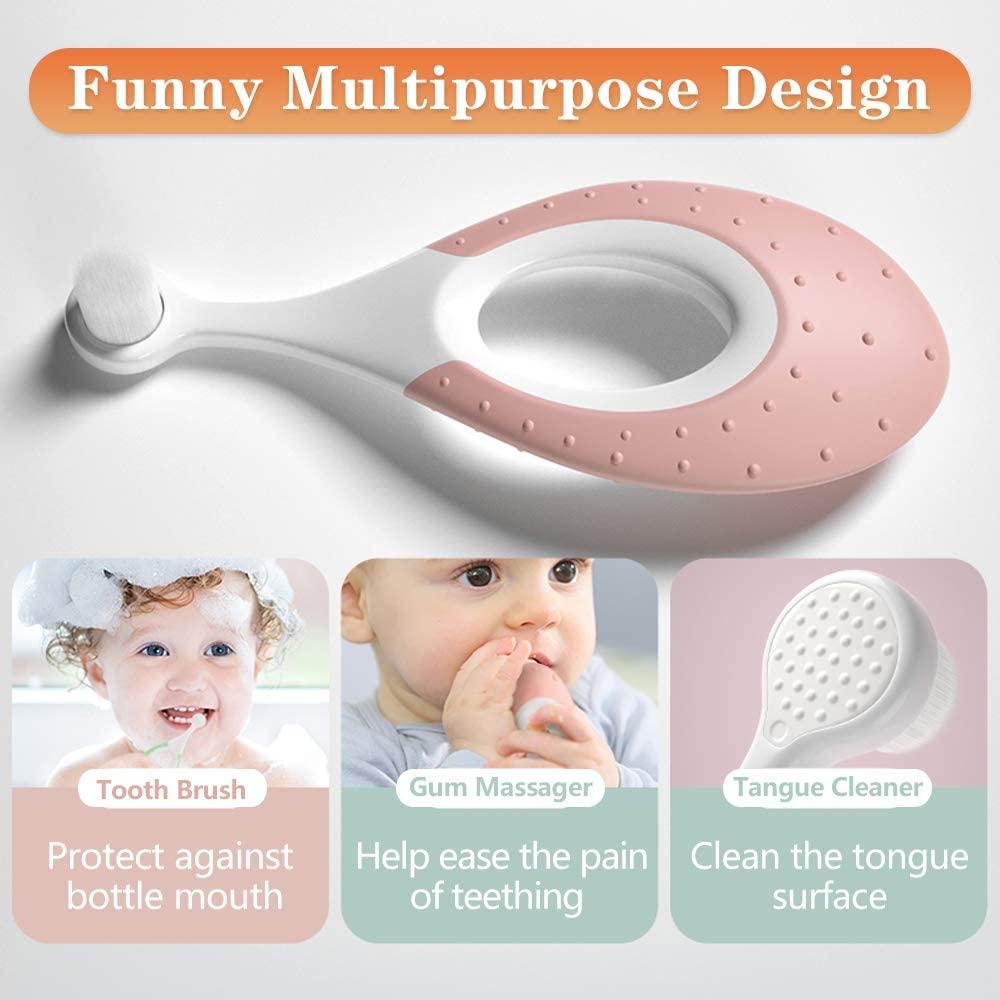 Baby & Toddler Toothbrush Set | Extra Soft 10000 Floss Bristles | Ages ...