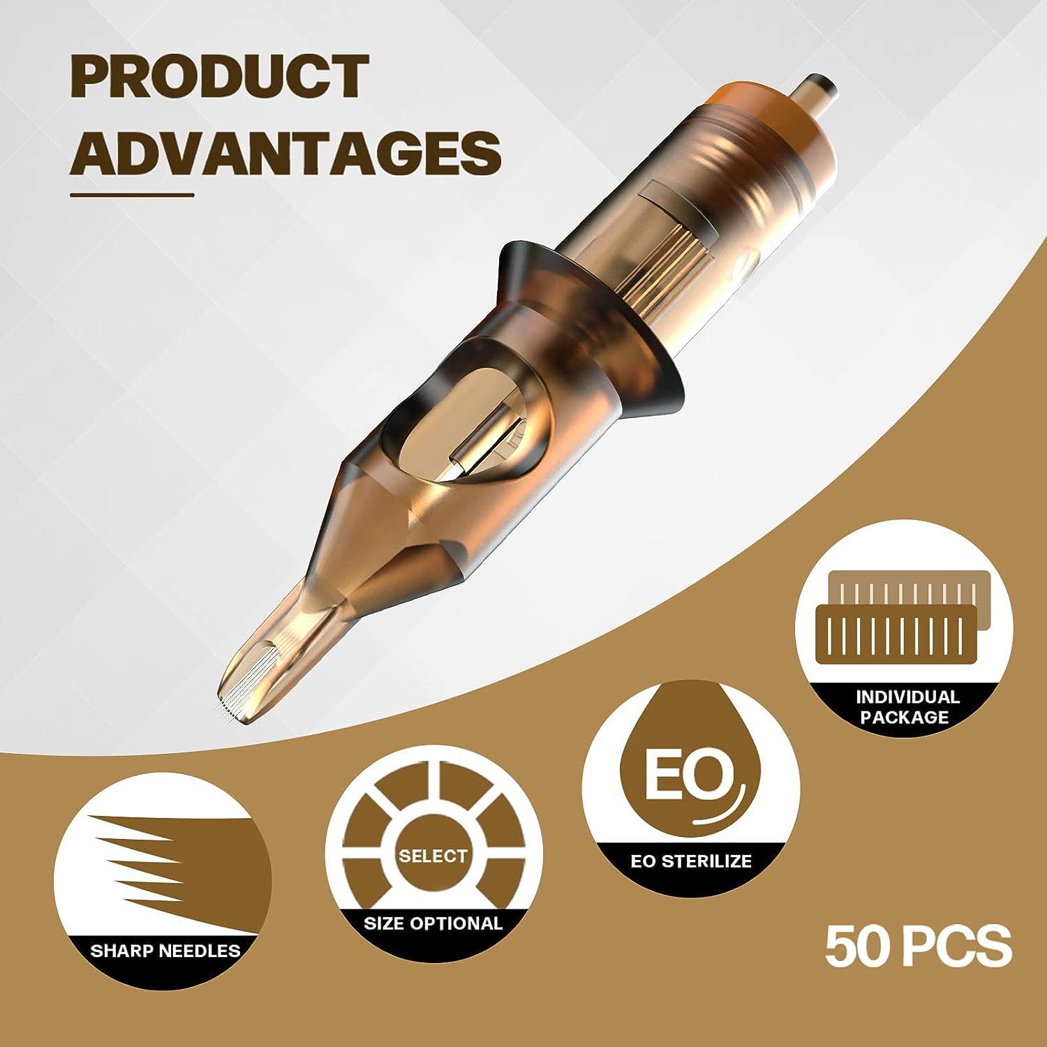 Tattoo Cartridge Needles 50pcs Assorted Disposable Tattoo Needles ...