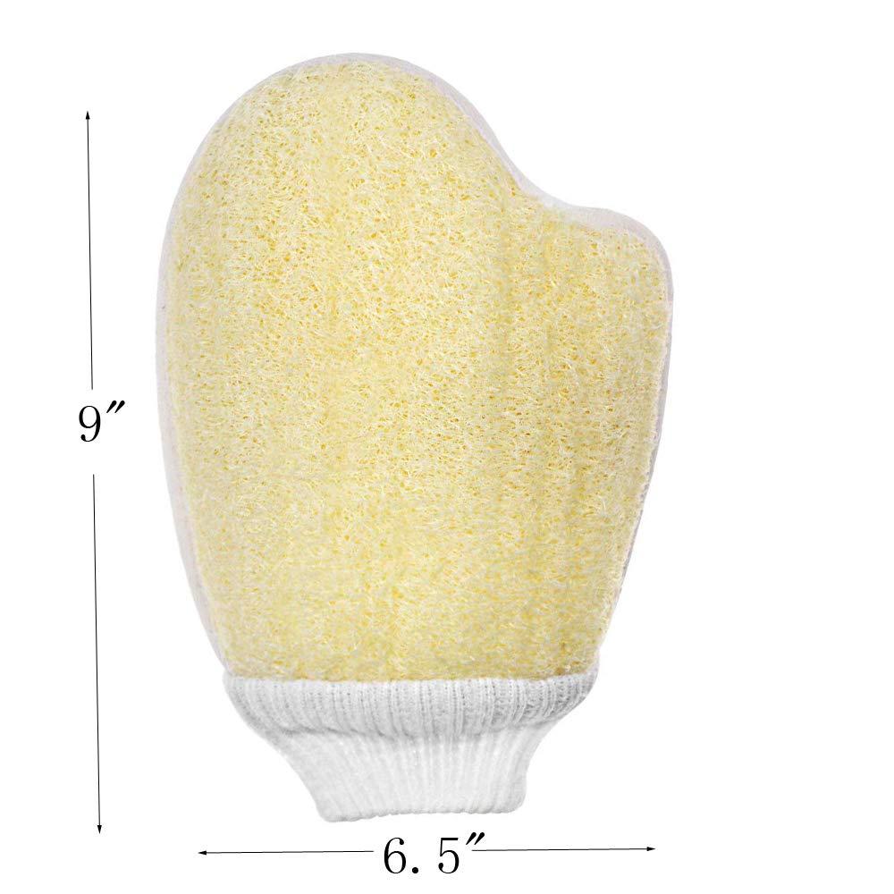 Exfoliating Loofah Sponge Pads with Adhesive Hooks - Hand Shape Natural ...