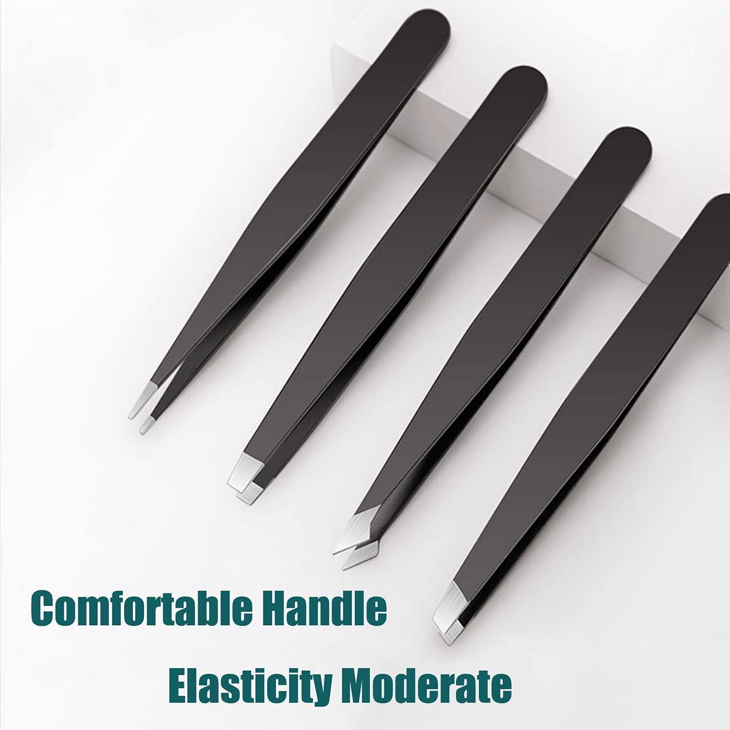 Premium LUDOUPIER 4+1 Tweezers Set with Travel Case - Precision Anti ...