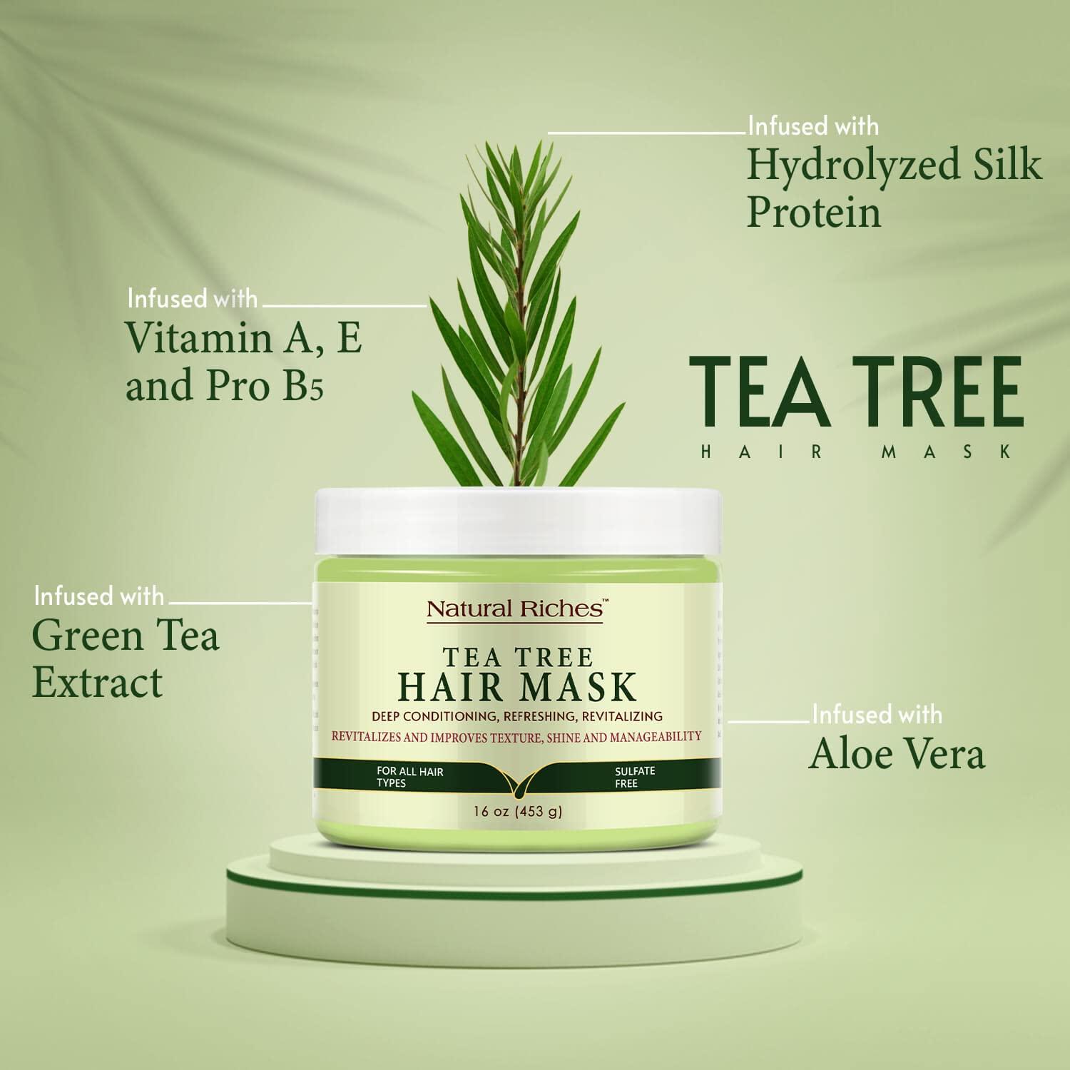 Natural Riches Tea Tree Hair Mask - Scalp Treatment for Dry & Itchy ...