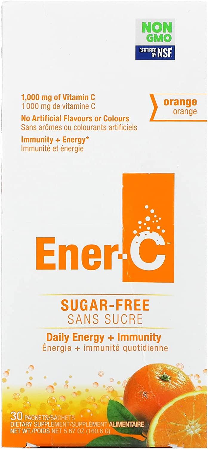Ener-C Sugar Free Orange Multivitamin Drink Mix - 1000mg Vitamin C, Non ...