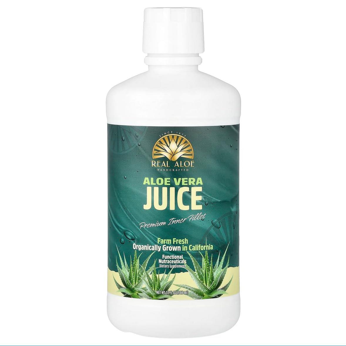 Real Aloe Aloe Vera Juice (32 fl oz) | Handcrafted from Certified ...