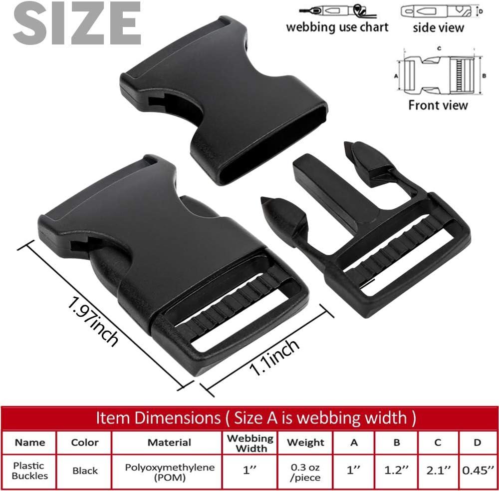 30 Pack 1 Inch Plastic Quick Release Buckles for Backpacks and Belts ...