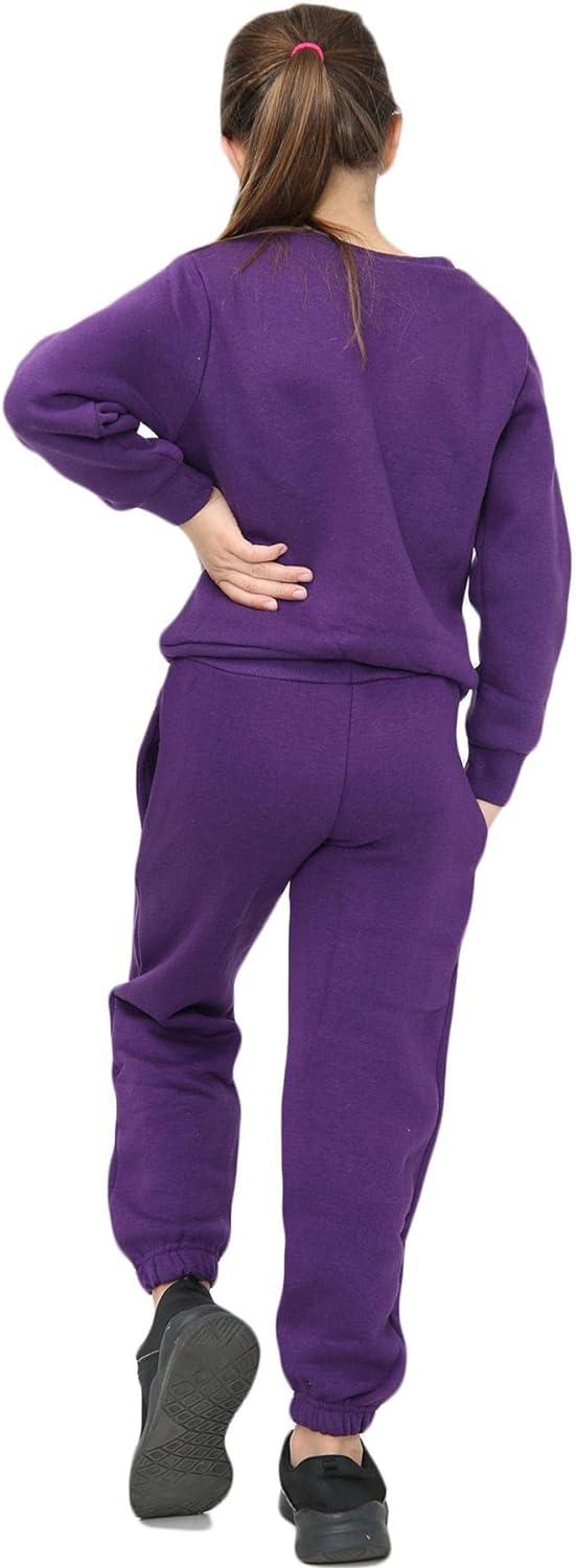 A2Z 4 Kids Plain Tracksuit Jumper Sweatshirt Set with Jogger Bottoms ...