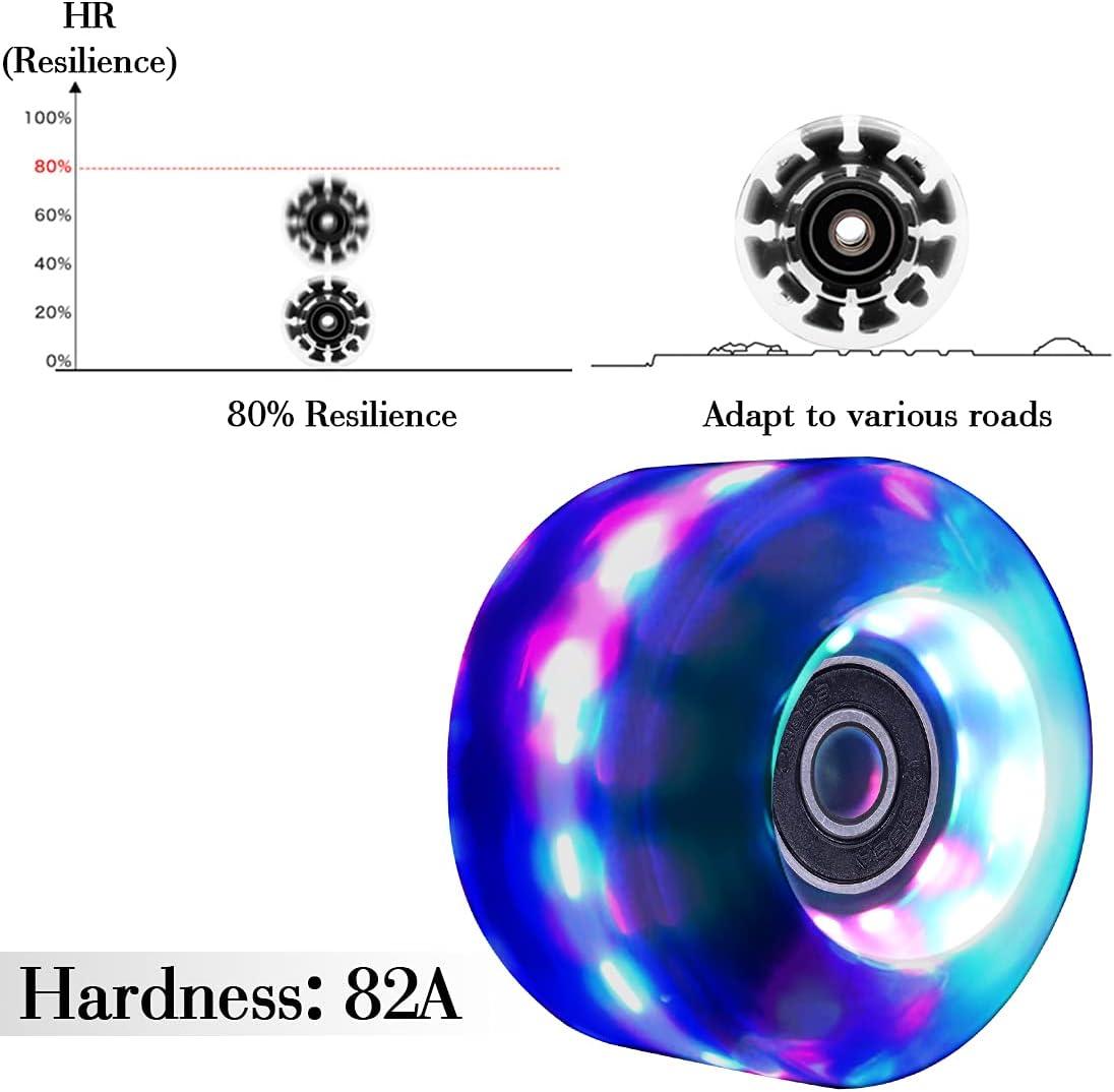 Light up Roller Skate Wheels with Bearings Luminous Quad Roller Skate ...