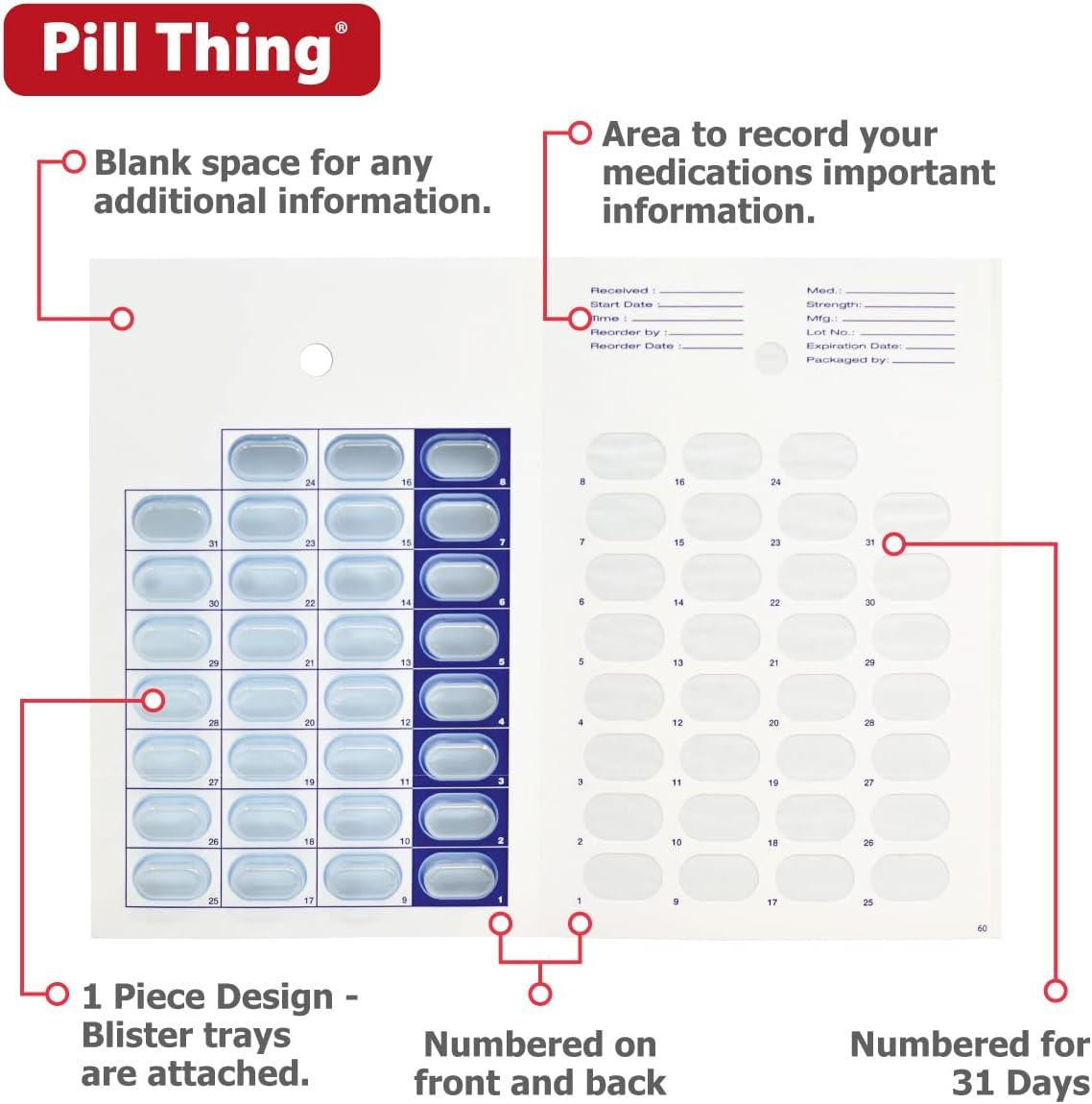 Monthly Pill Organizer Cold Seal Medication Blister Cards - Easy-to-Use ...