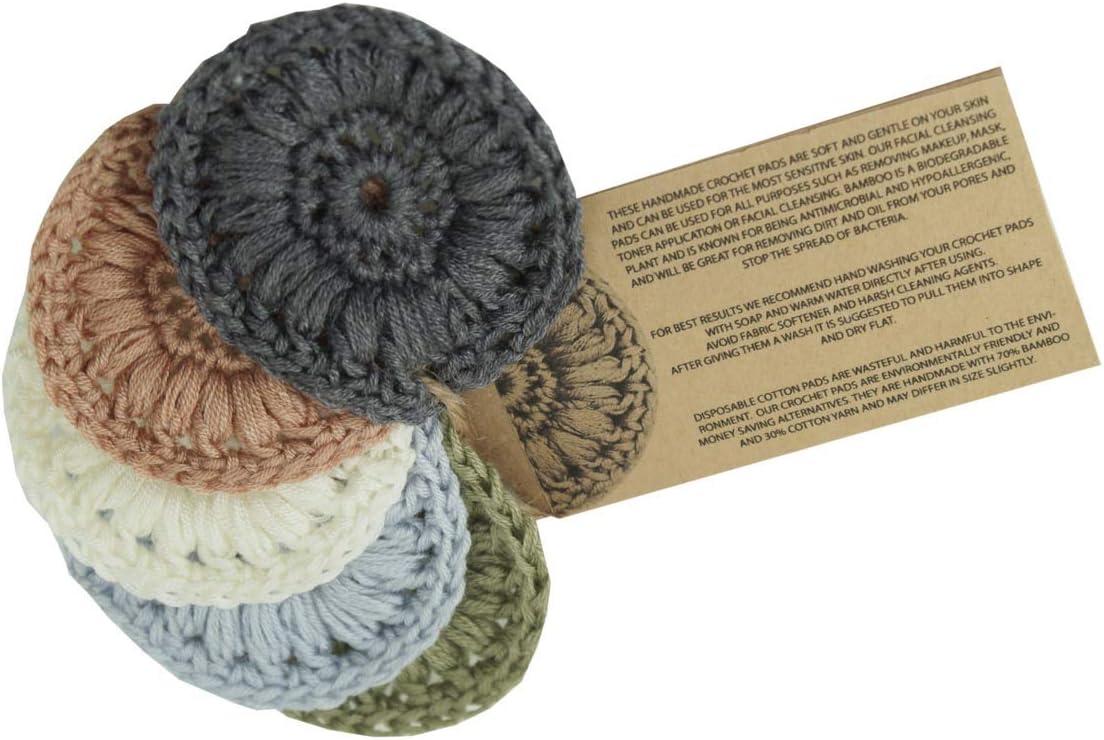 Funky Soap 5 Handmade Crochet Pads - Eco-Friendly Reusable 70% Bamboo ...
