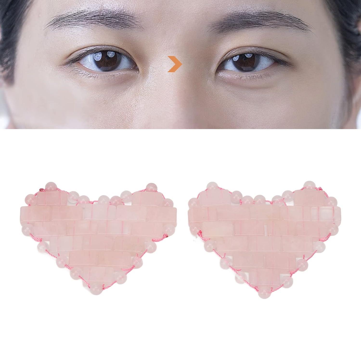 Verdant Touch Jade Stone Eye Patches - Heart-Shaped Pink Eye Pads for ...