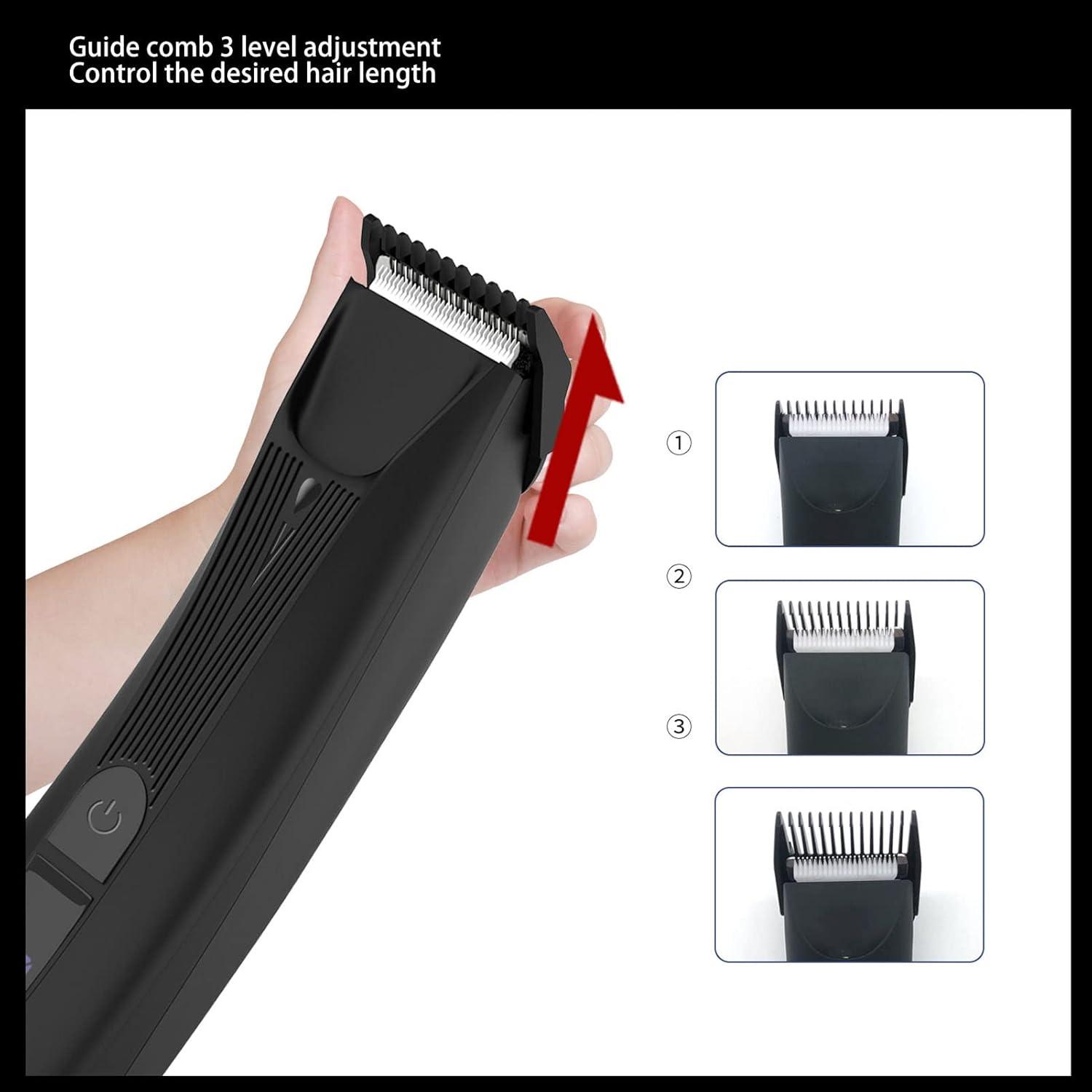 Rechargeable Body Hair Clipper for Men - Ergonomic Design & Nose Hair ...