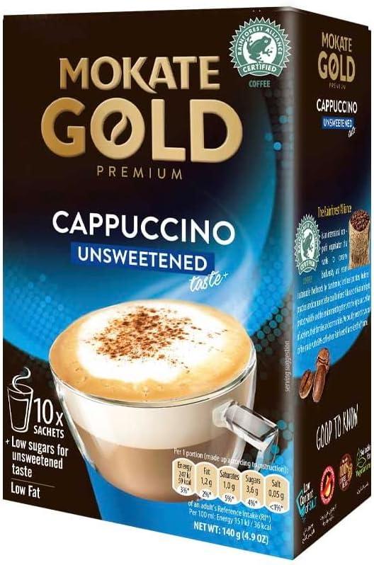 Mokate Gold Premium Cappuccino Unsweetened Flavour Powder 6 Pack x 10 sachets | Buy Now with ...
