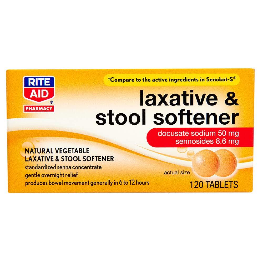 Rite Aid Laxative & Stool Softener with Senna - 120 Tablets ...