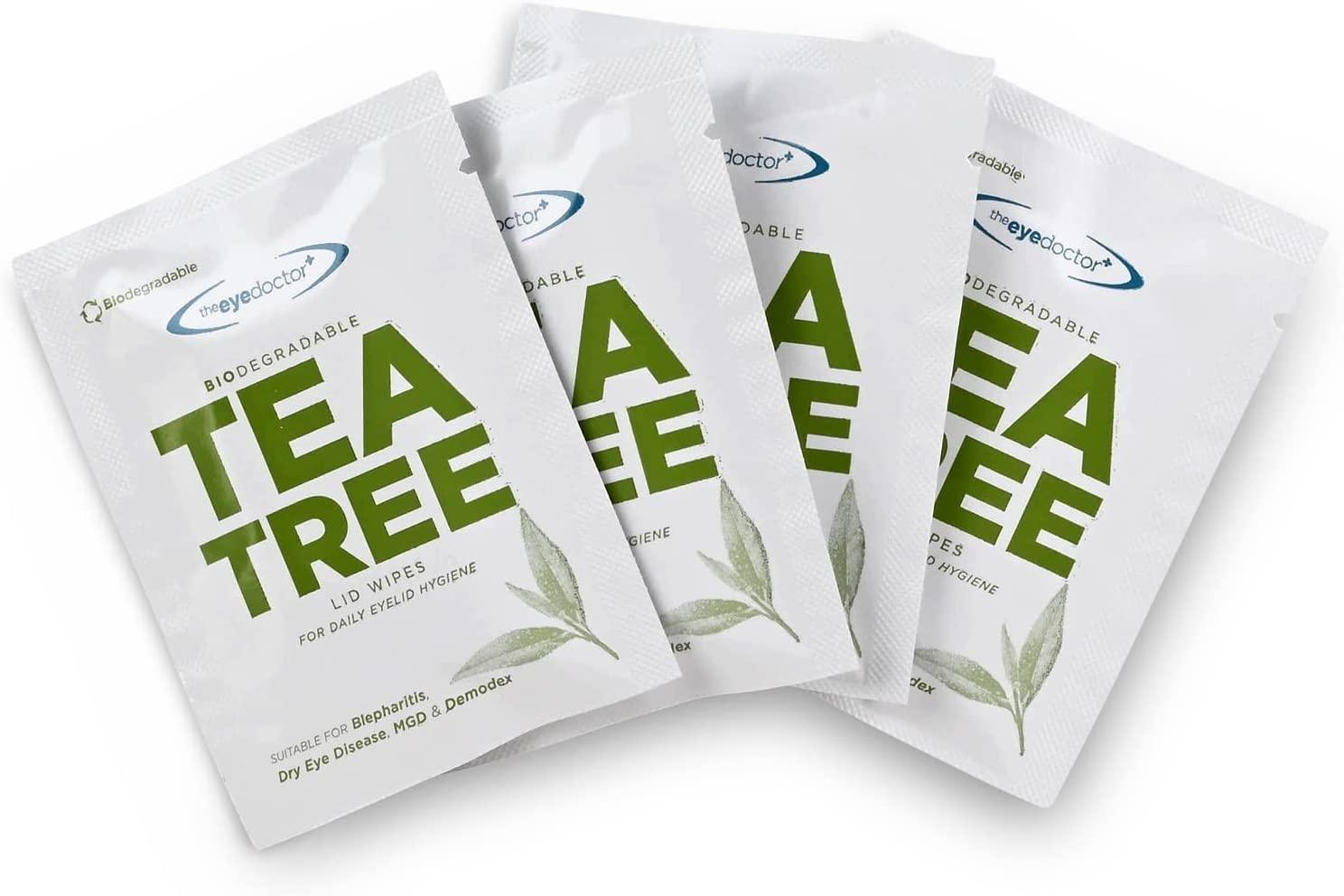 The Eye Doctor Tea Tree Eyelid Wipes - 40 Cleansing Lid Wipes for Dry ...