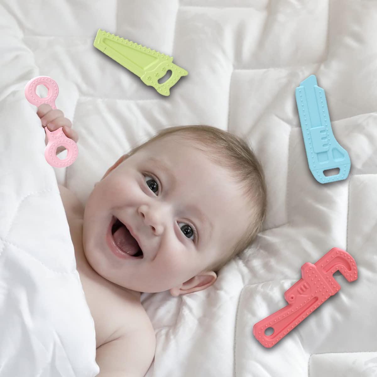 4 Pack Soft Silicone Baby Teething Toys Set Baby Chew Early Educationla ...