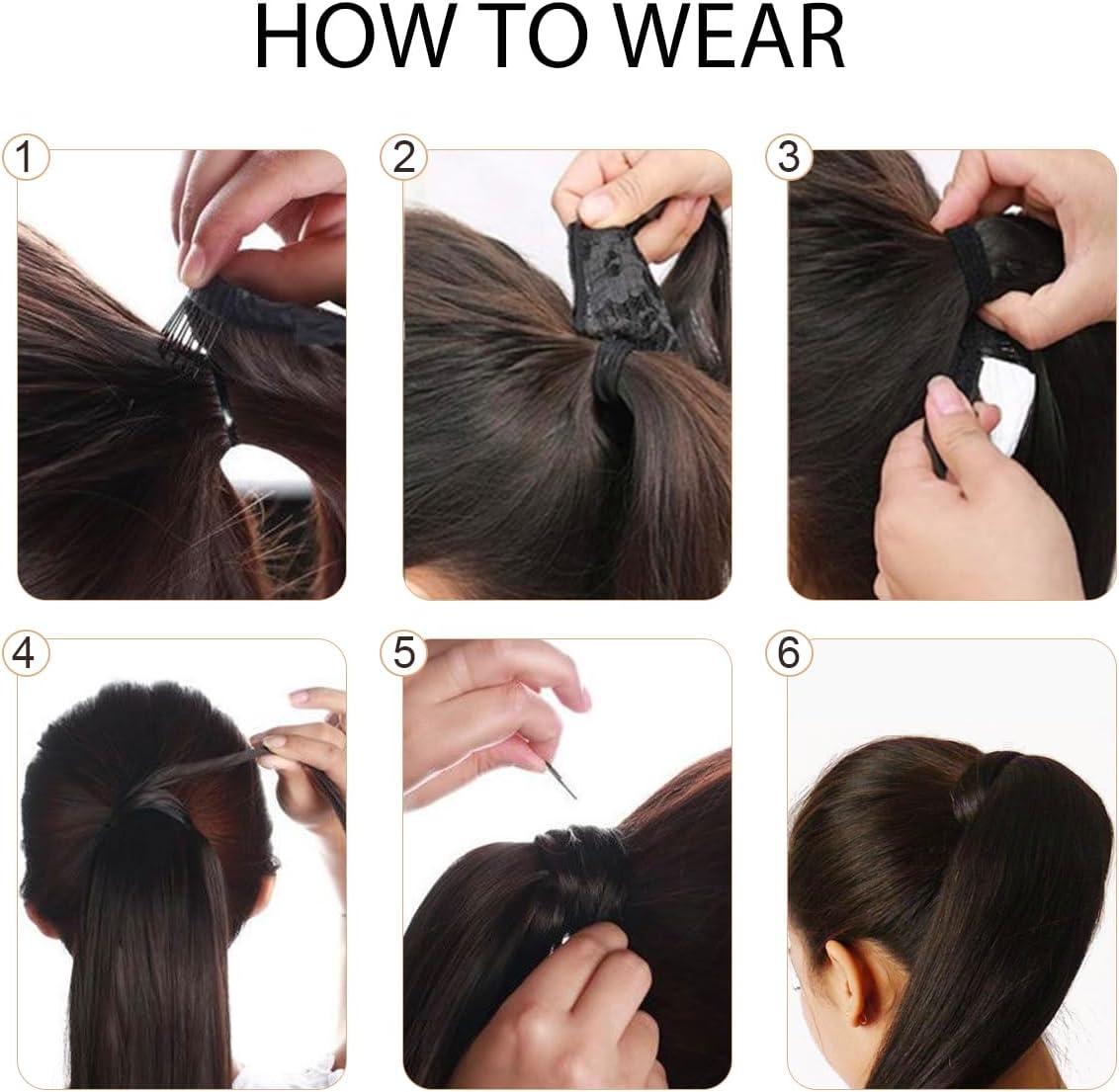 Yamel Ponytail Extension Blonde Long Straight 20 Inch Upgrade Wrap ...