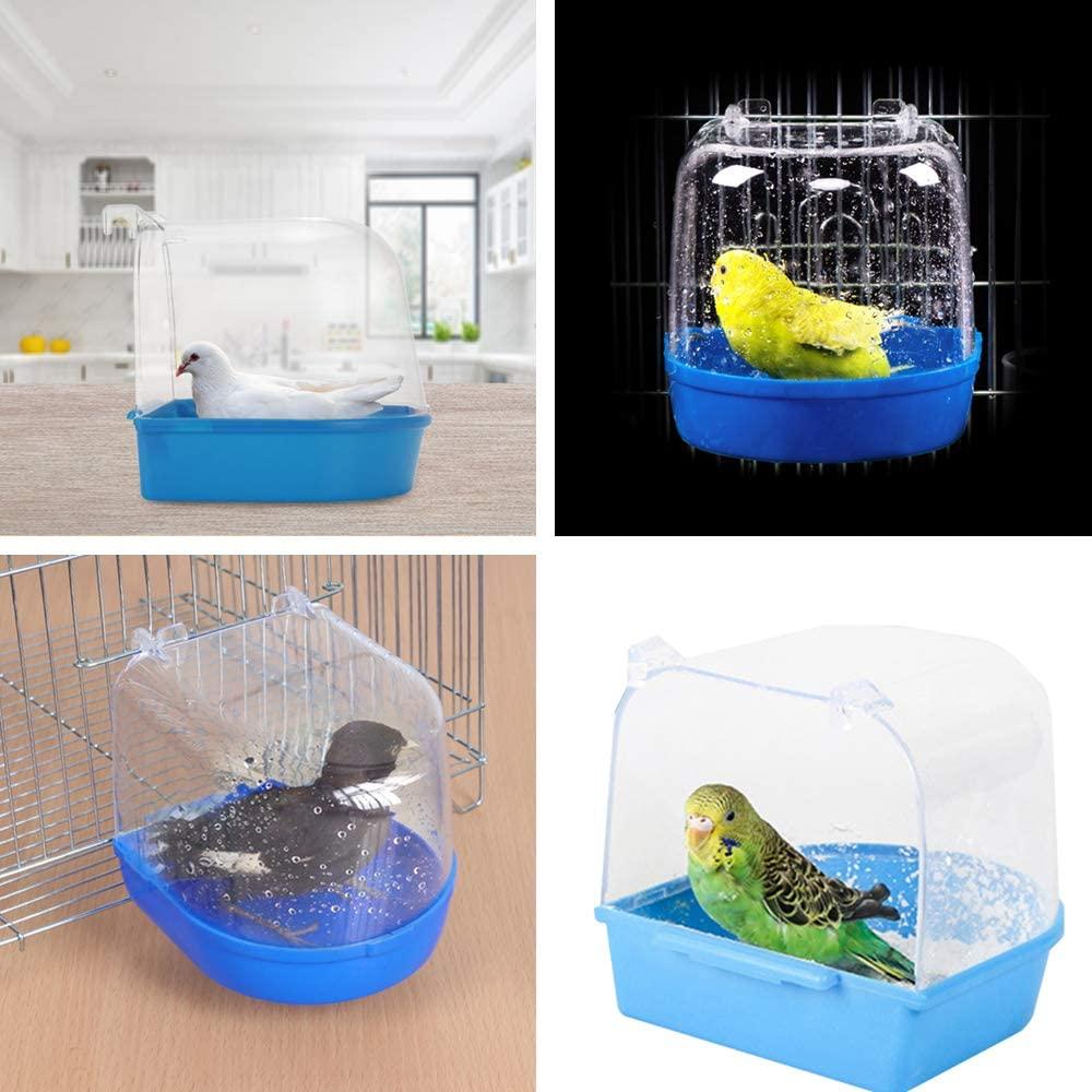 Small Blue Bird Bath Cage for Cockatiel, Budgerigar, Macaw, Finch ...