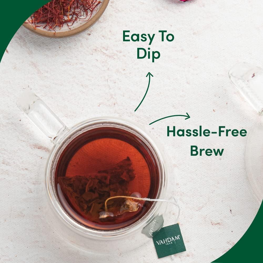 VAHDAM Black Tea Sample Set - 5 Flavors 20 Pyramid Bags | Tea Variety ...