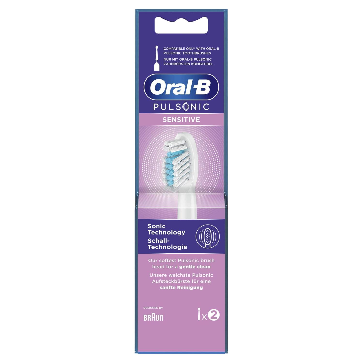 Oral-B Pulsonic Sensitive Brush Heads | 2-Pack Toothbrush Attachments ...