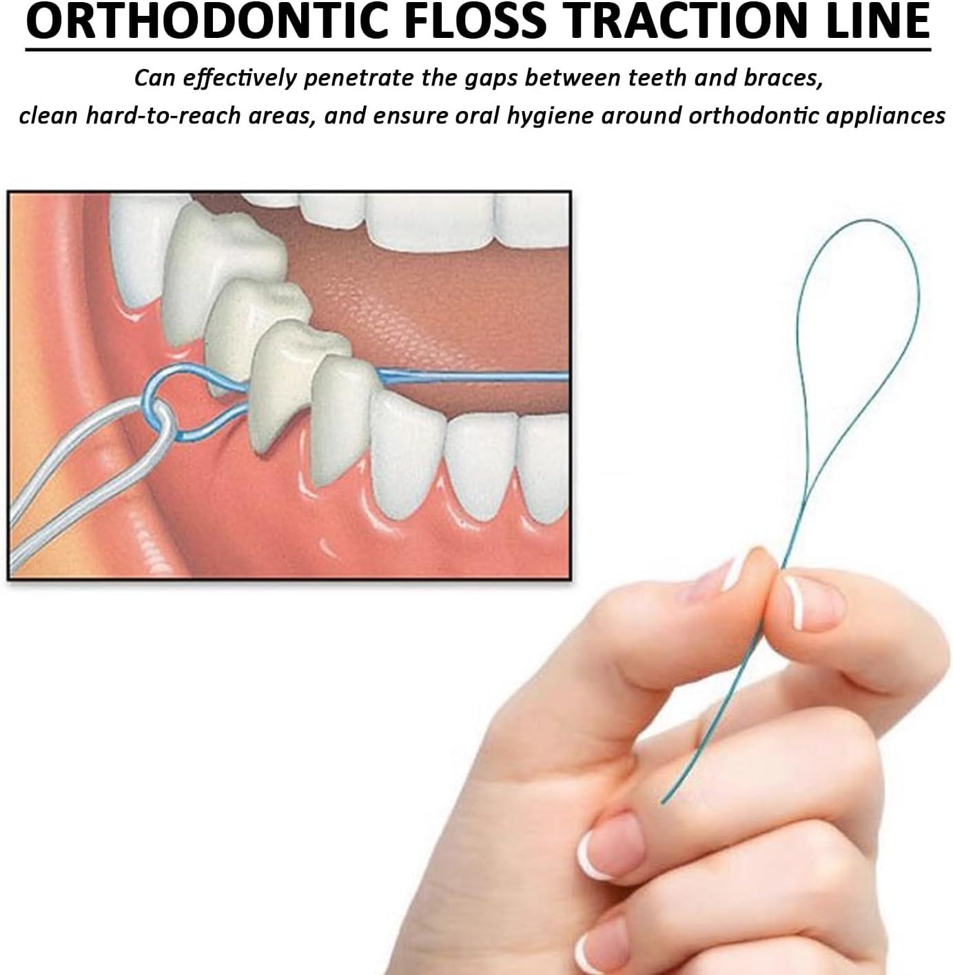 150 Pcs Dental Floss Inserter & Syringe - Steel Pulling Wire & Braces ...