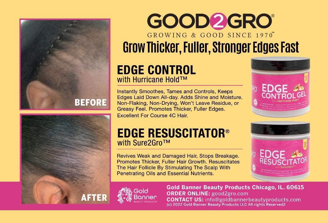 Gold Banner Beauty GOOD2GRO Edge Control Gel - 4oz | Instantly Holds ...