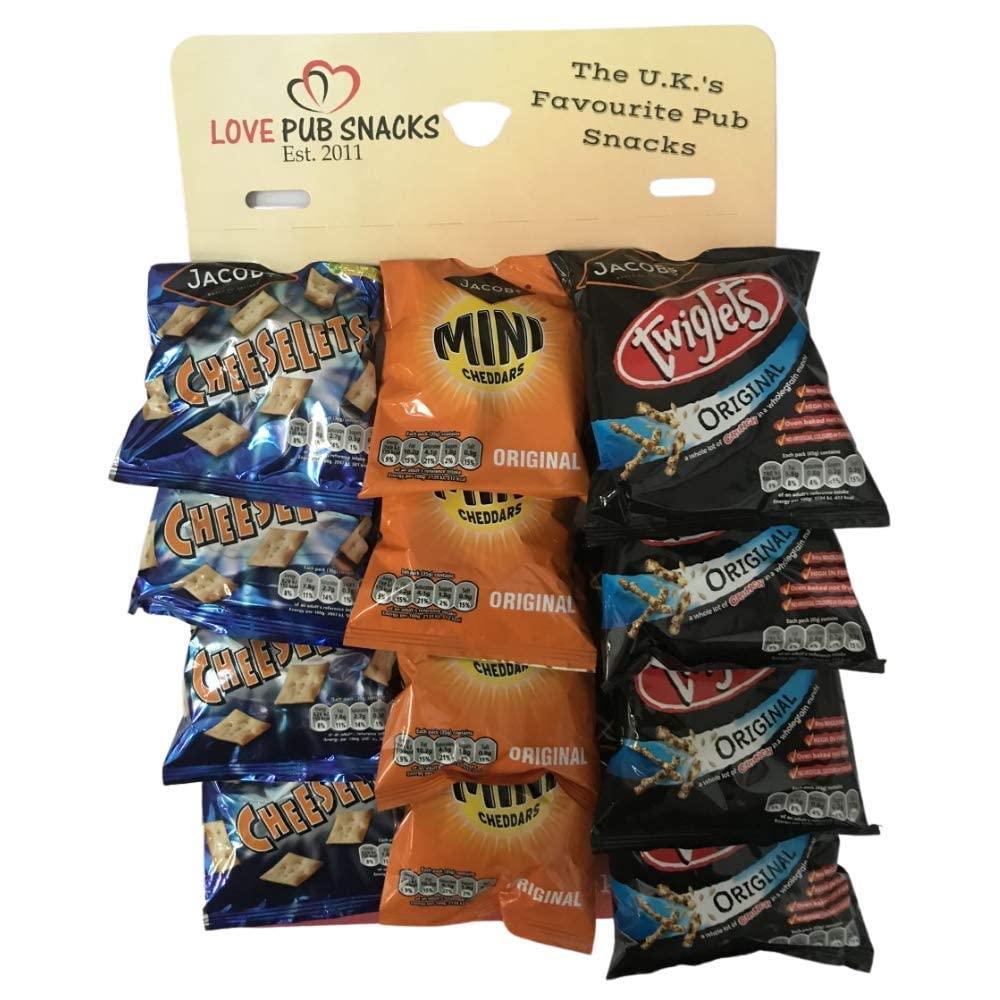 Jacobs Pub Snacks - Pub Card of 12 - inc. Cheeselets Twiglets & Mini ...