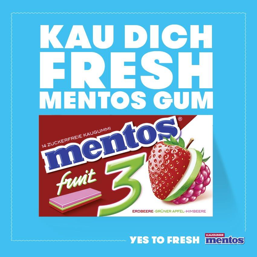 Buy Mentos Sugar-Free Chewing Gum - Fruity Fresh Strawberry Green Apple ...