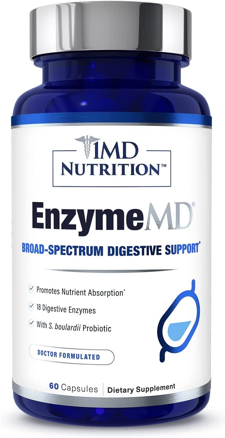 1MD EnzymeMD Digestive Enzymes Supplement - 18 Plant-Based Enzymes ...