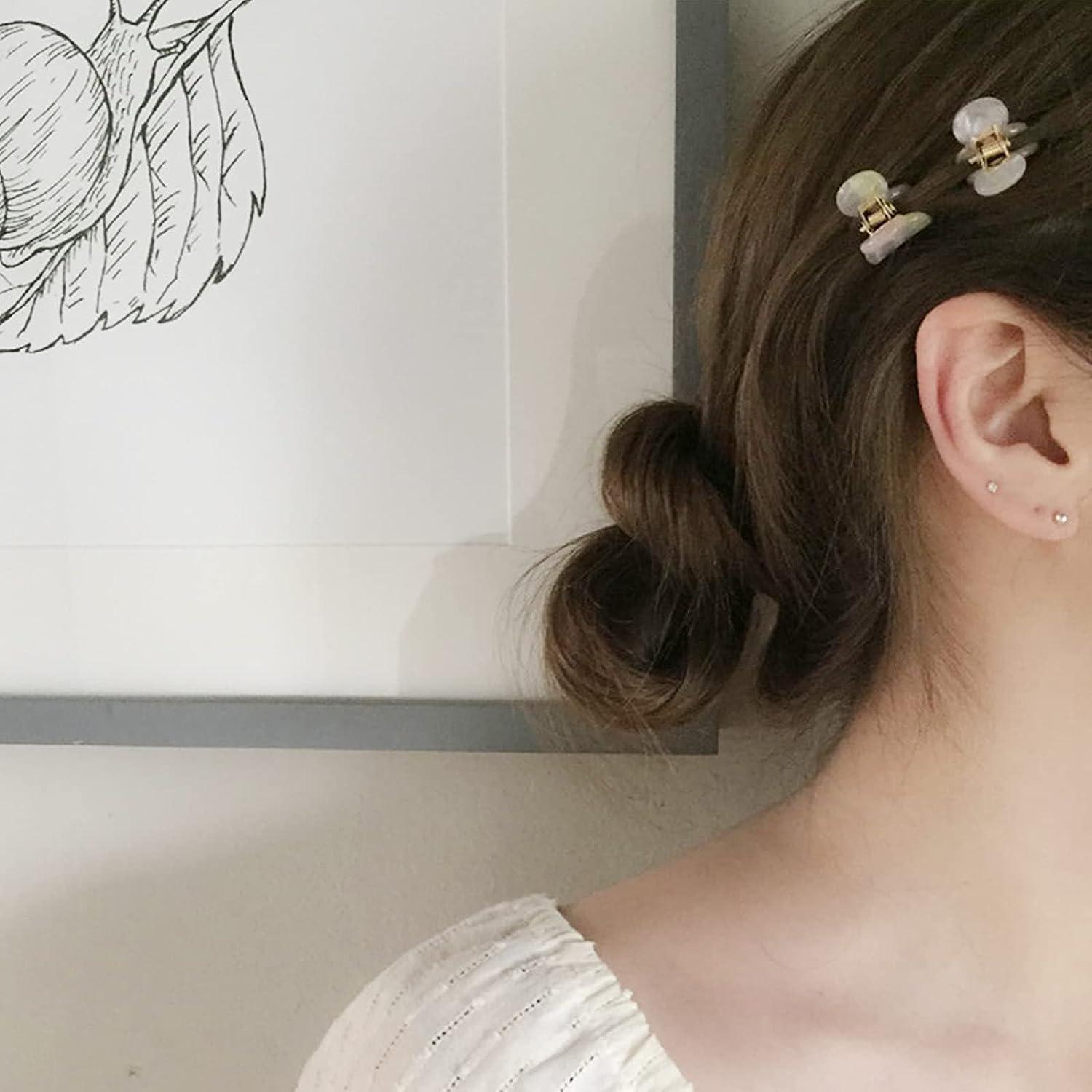 6 PCS Vintage Mini Hair Claw Clips for Women - Tortoise Hair Jaw Clips ...
