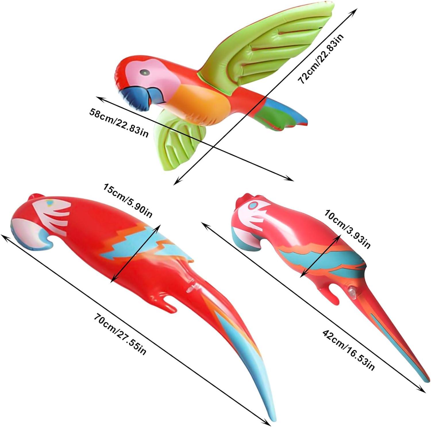 MIVAIUN 3 Pcs Inflatable Parrot Parrot Balloon Pirate Parrot Pirate ...