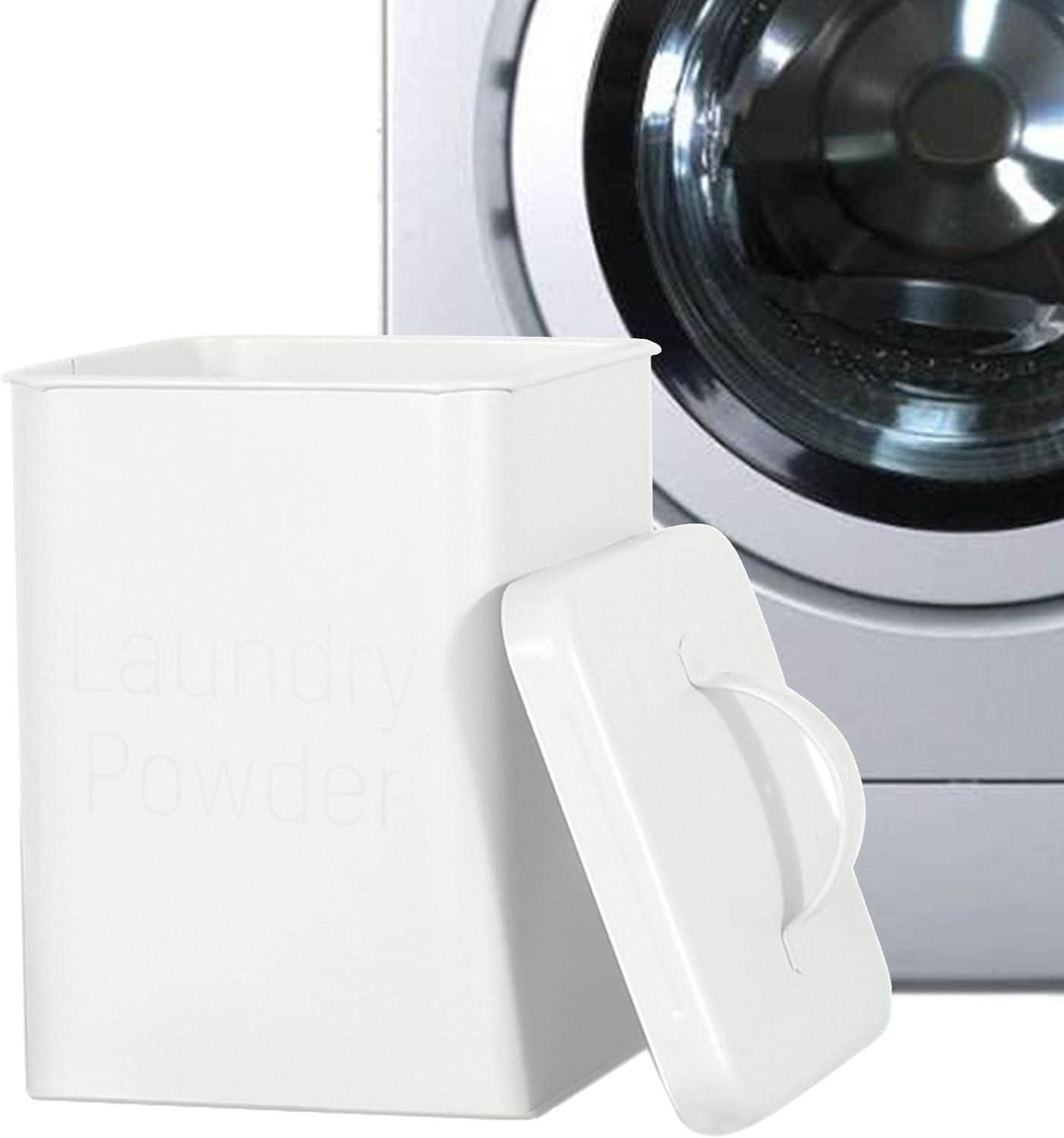 tacery Laundry Powder Tin with Scoop 4L Washing Powder Bucket Metal ...