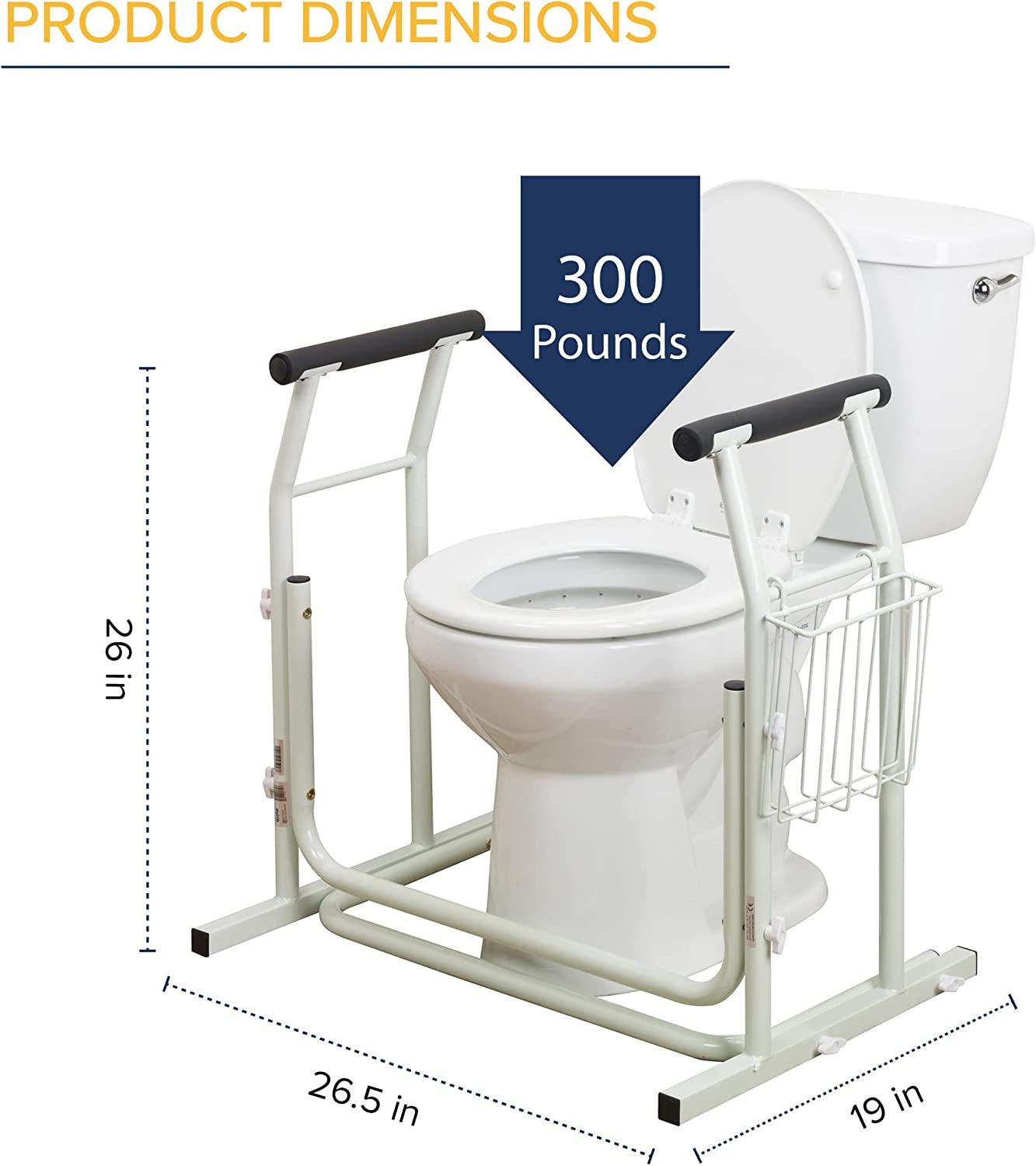 Drive Medical RTL12079 White Handicap Grab Bar for Toilets - Supportive ...