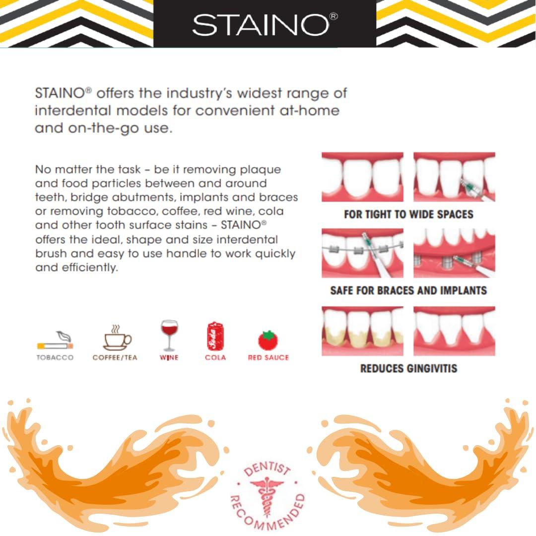 Staino Interdental Brush Refills - Microfine Minis Small Cylindrical 72 ...