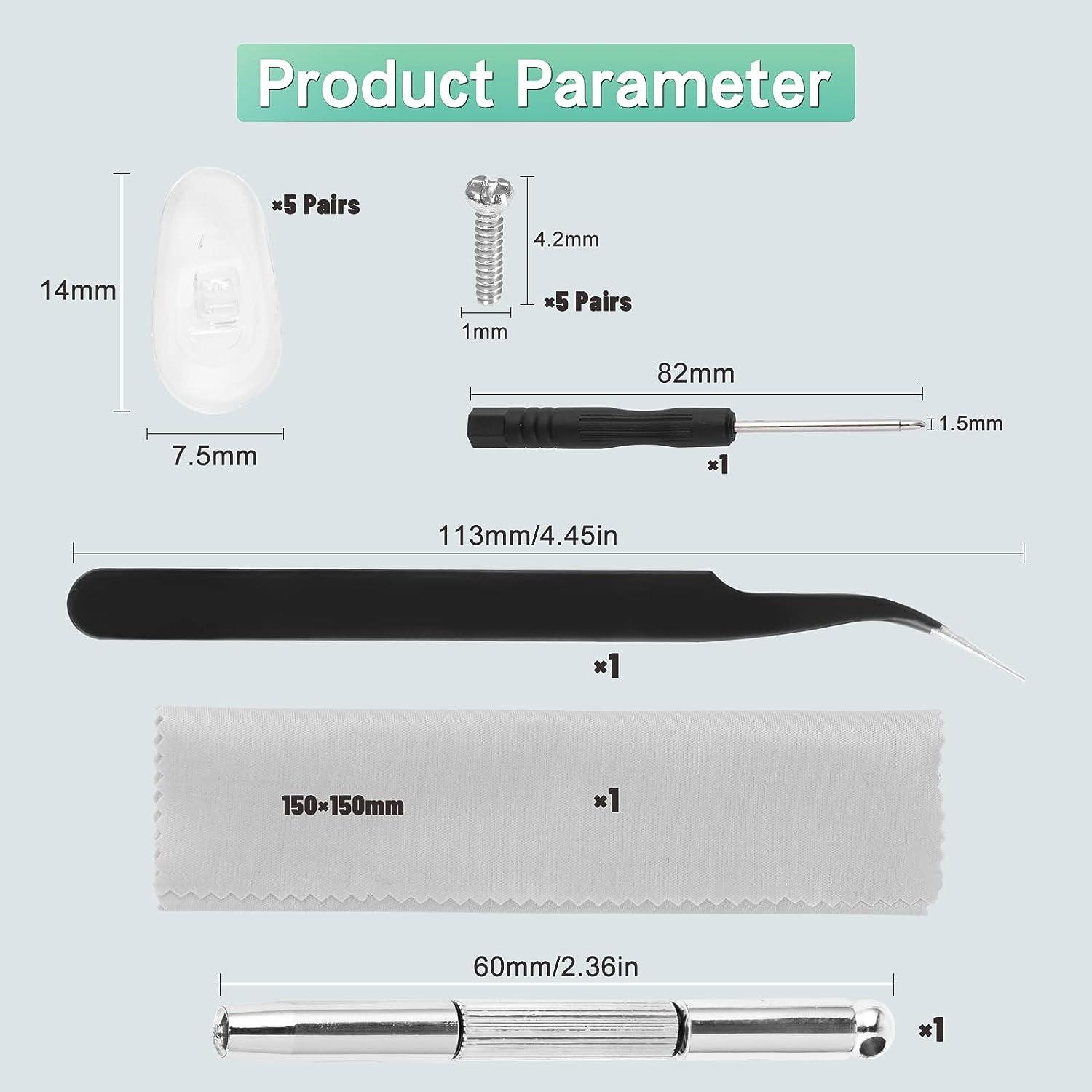 Glasses Nose Pad Replacement Kit YSSAIL Eyeglass Repair Kit with 5 ...