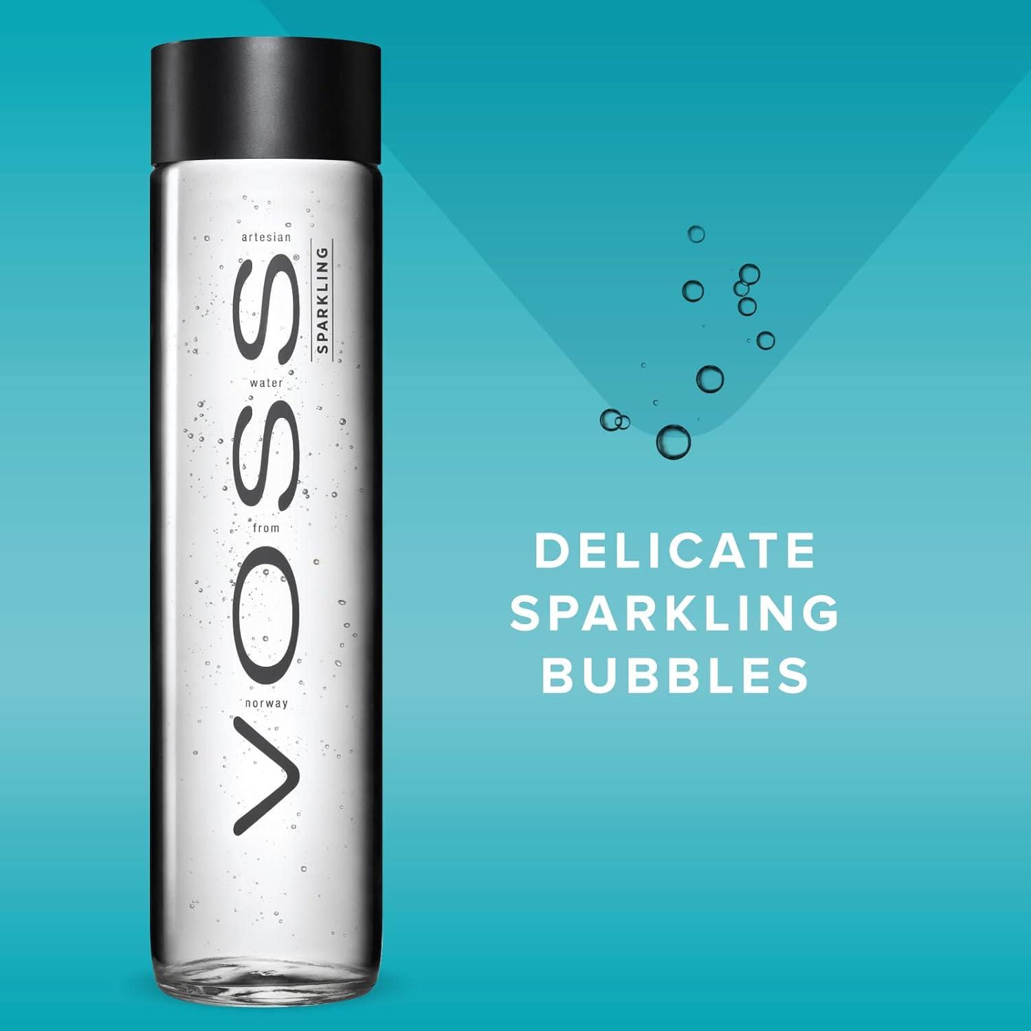 Voss Artesian Sparkling Glacier Water 0.8L - Premium Glass Bottled ...