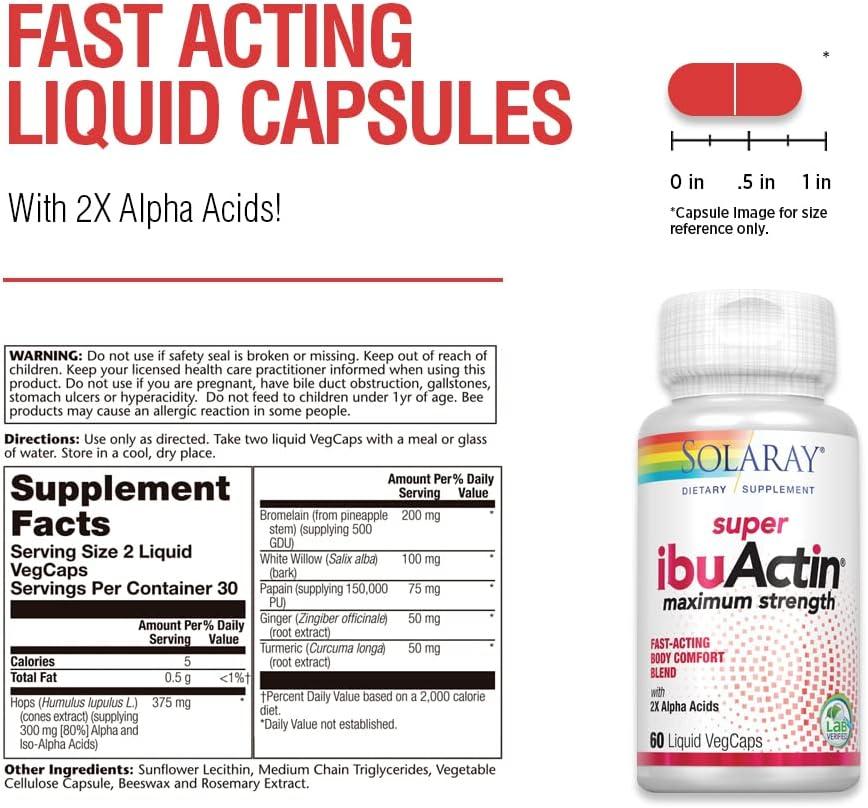 Super Ibuactin Maximum Strength 60 Liquid Vegcap - Fast-Acting Pain ...