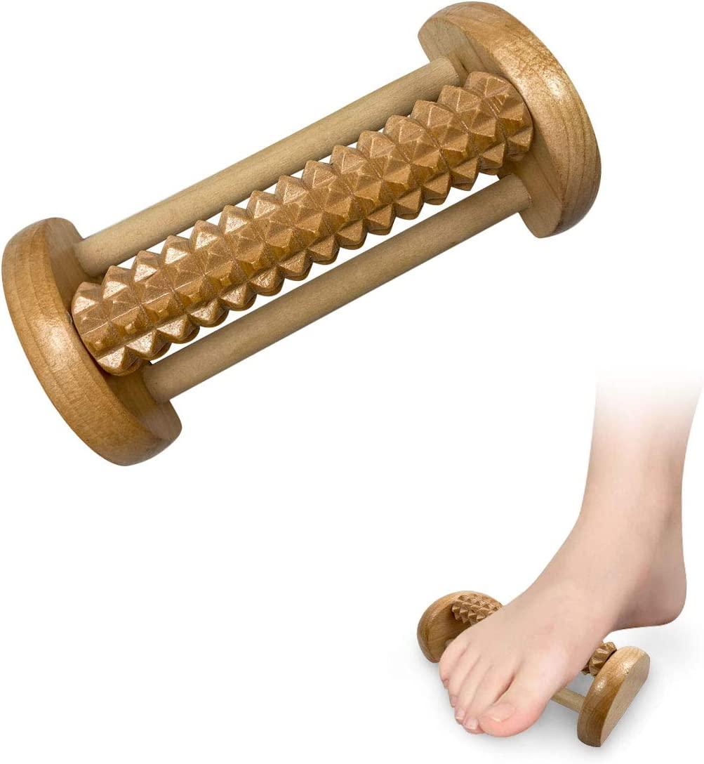 Denformy Wooden Foot Roller - Plantar Fasciitis Support for Foot Arch ...