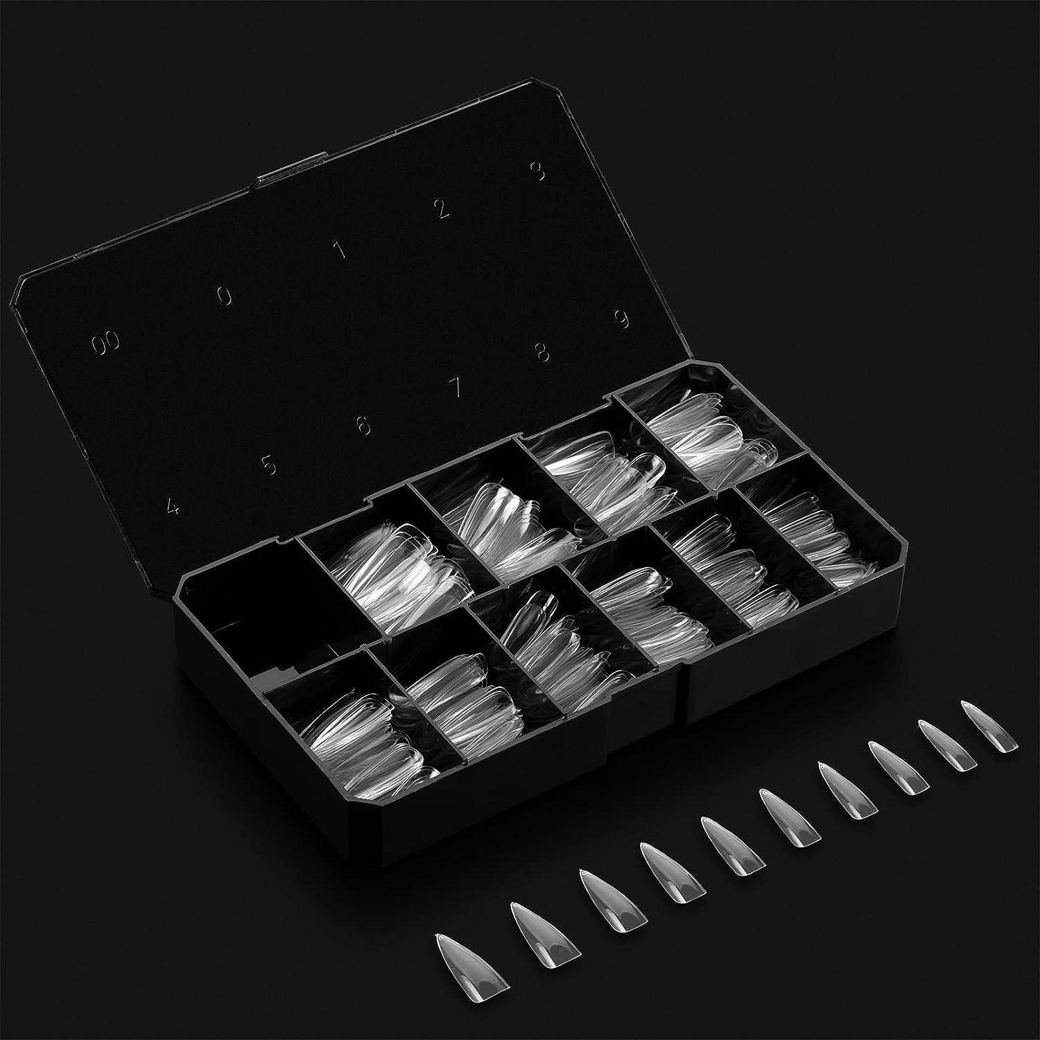 Apres Nail Gel-X Natural Stiletto Long Tips | 500 Gel-X Tips | Premium ...