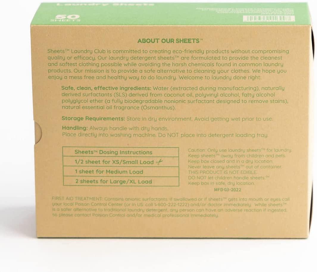 Sheets Laundry Club: Eco-Friendly Fresh Linen Detergent Sheets - 100 ...