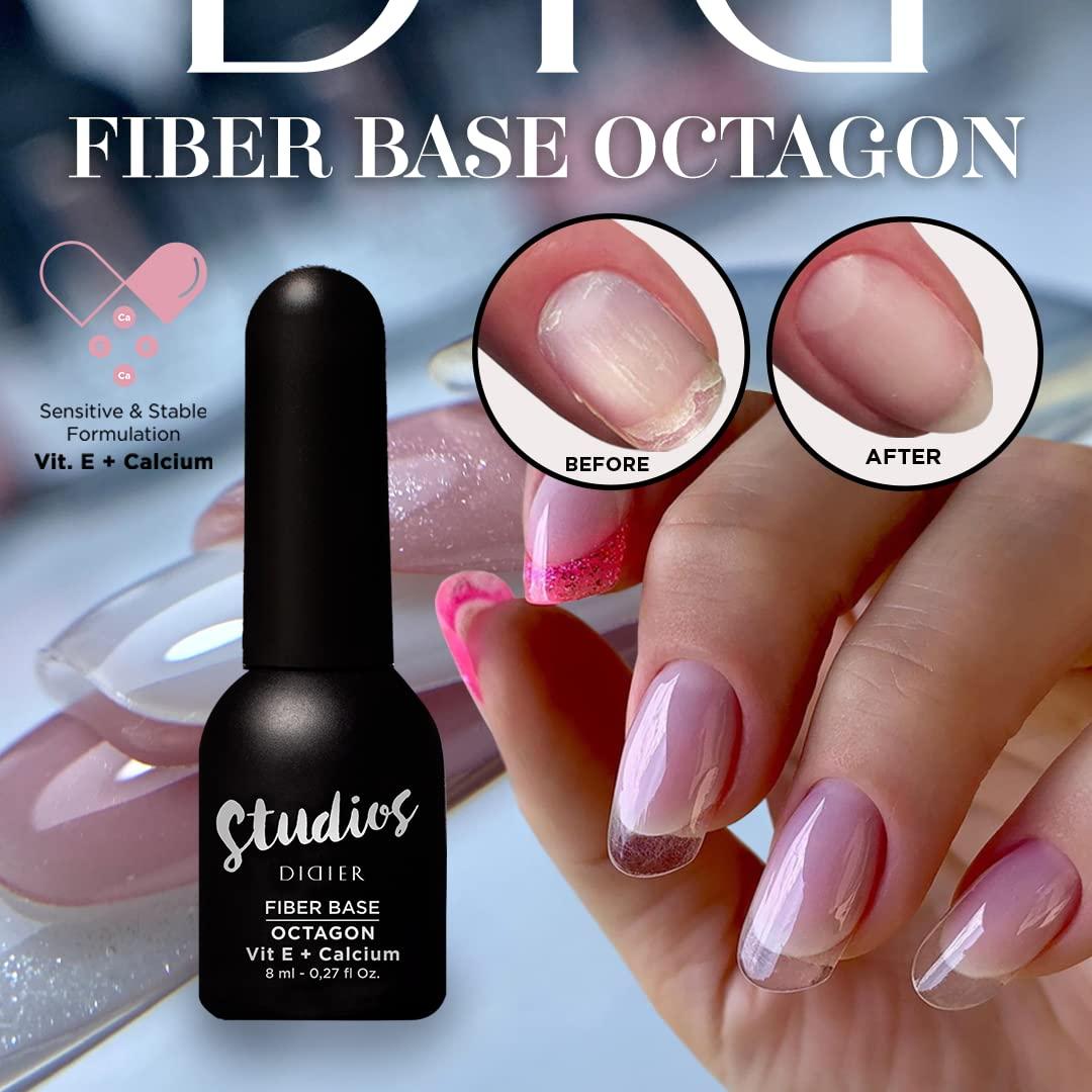 Didier Lab Premium Fiber Base Octagon Nail Protectin Gel Base with ...
