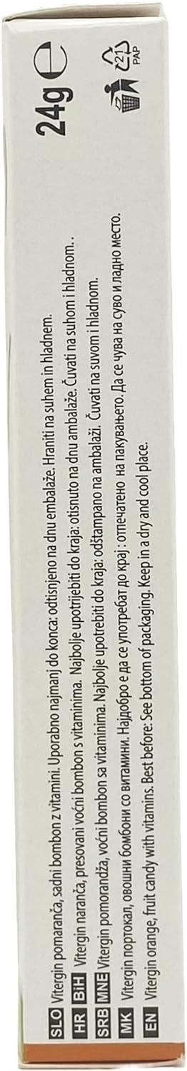 VITERGIN Orange Vitamin Sweets - Spicy Citrus Flavour in 24 Packs (20 ...
