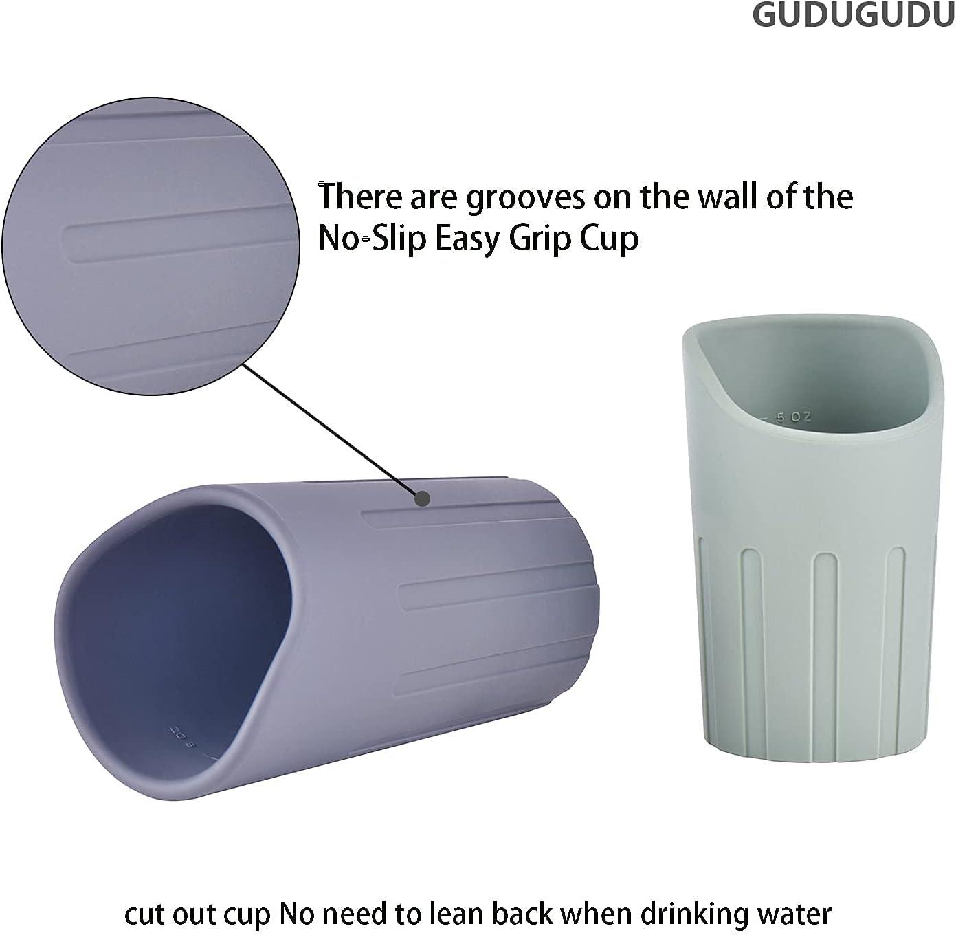 GUDUGUDU Silicone Nosey Cup Combo (5oz & 8oz) for Elderly - Easy Drink ...