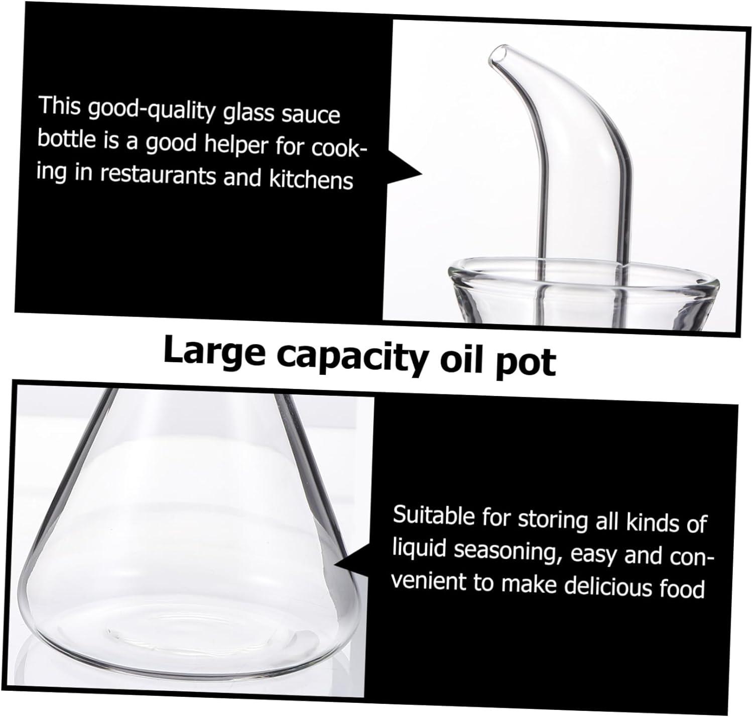 Zerodeko 3 Pcs Glass Oiler Soy Sauce Bottle Vinegar Pourer Oil ...