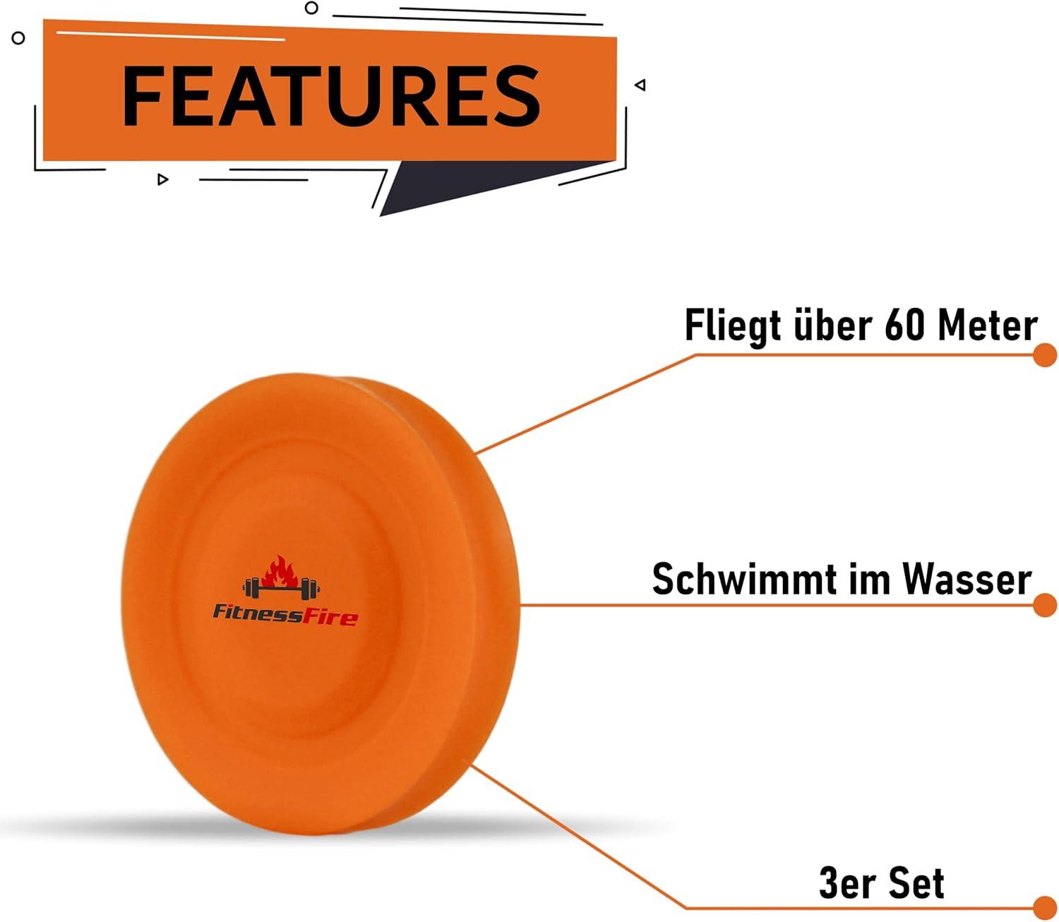 3 Set Mini Frisbee - Fly Over 60 Meters | Trendy Neon Orange ...