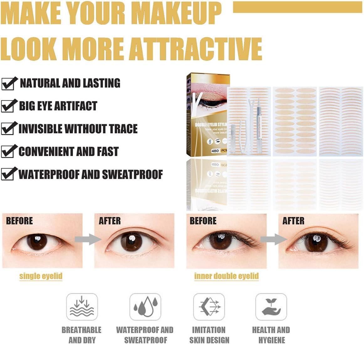 KOUISYY Double Eyelid Tape Invisible Eyelid Lift Strips Self-Adhesive ...