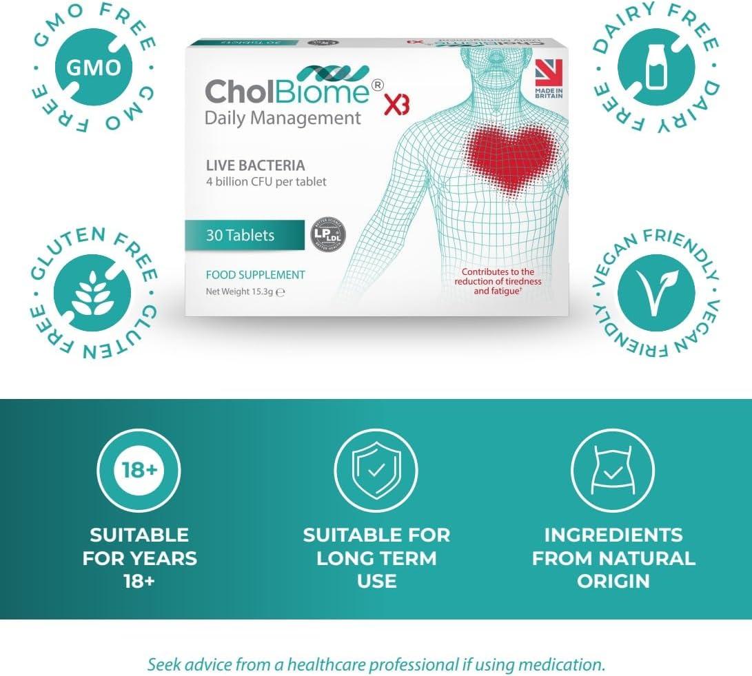 CholBiome®X3 Tablets Multivitamin with Vitamin B Complex, Probiotics ...
