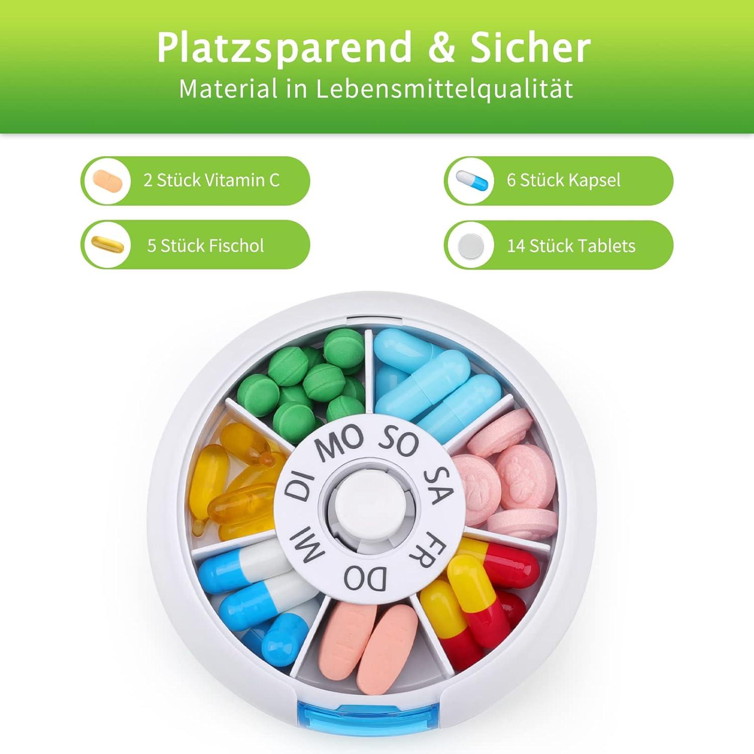 Buy Opret 7-Day Small Pill Organizer | Weekly Medication Box | Portable ...