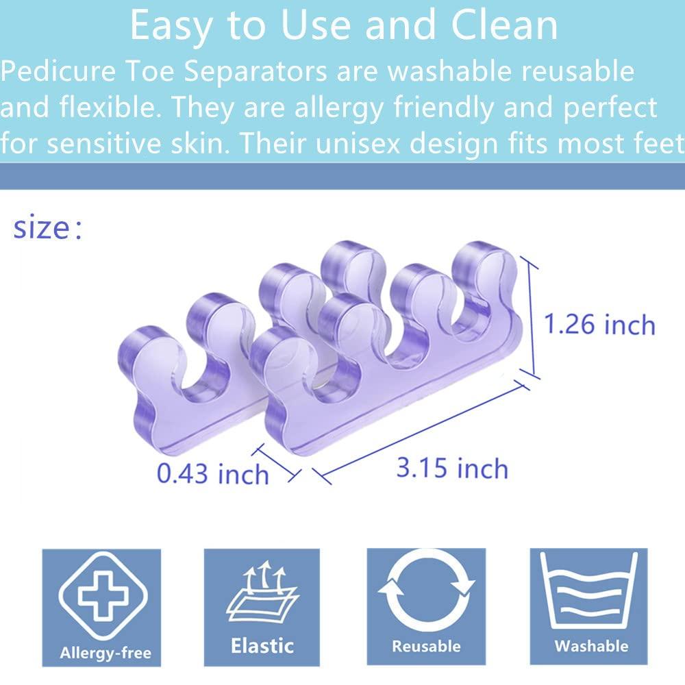 ZaxSota Toe Spreader & Separator Pedicure Kit - Pink/Purple - Soft Gel ...