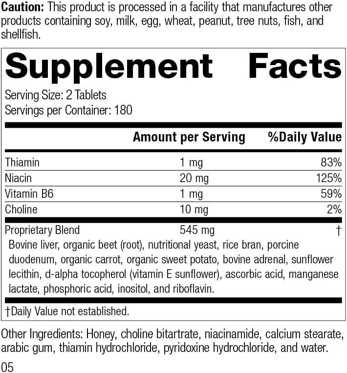 Standard Process Cataplex B GF - 360 Tablets for Metabolic ...